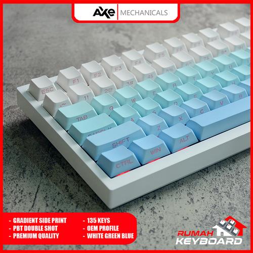 Promo KEYCAP - KEYCAPS - CHERRY - GRADIENT WHTE BLUE - SIDE PRINT ...