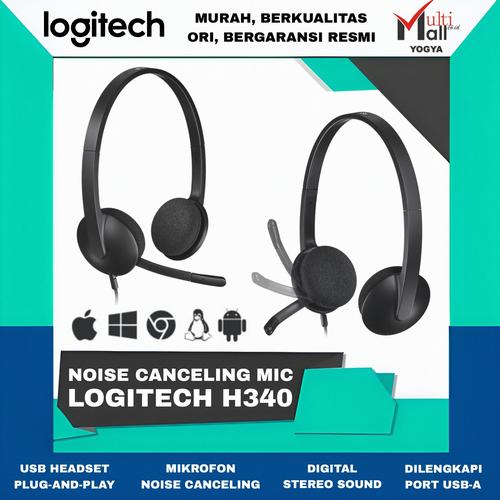 Jual LOGITECH H340 USB HEADSET NOISE CANCELING MIC DIGITAL STEREO SOUND ...