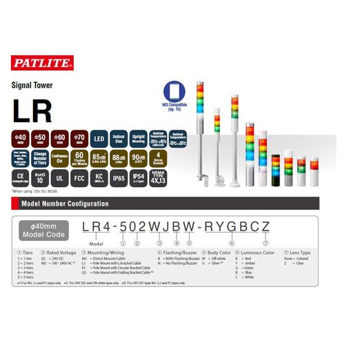 Jual PATLITE Signal Tower Light LR Series LR4-302WJNW-RYG - Kab. Bekasi ...