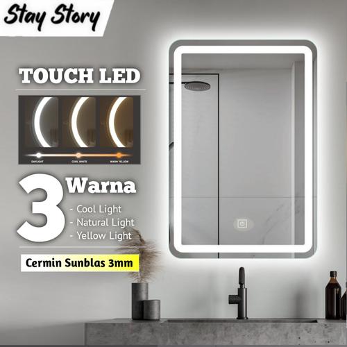 Promo Cermin Wastafel Kamar Mandi Led Touch Screen Kaca Toilet Kotak 3 ...