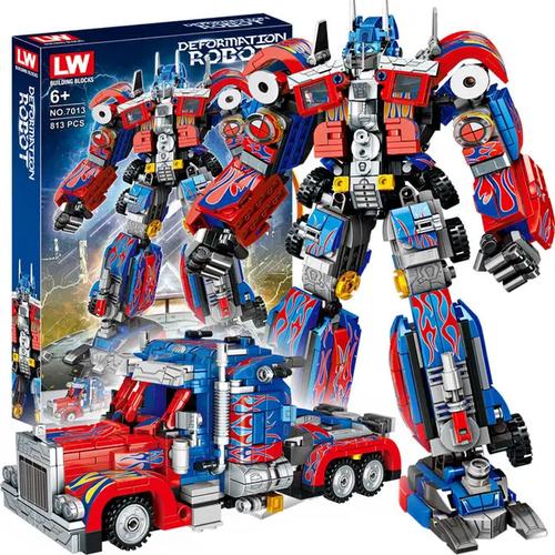 Jual Mainan Building Blocks Brick Robot Transformers Deformation 2in1 Robot Optimus Prime 7013 ...