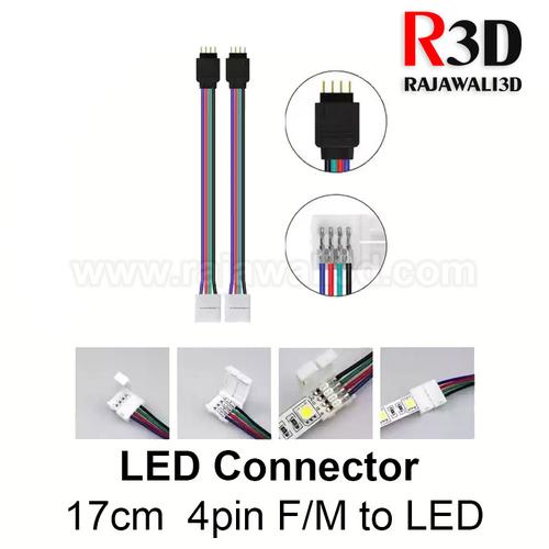 Jual 4 Pin Male Female PCB Connector Cable for RGB LED Strips LED Wire Connector - Kab ...