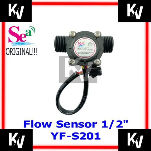 Jual YF-S201 WATER FLOW SENSOR ALIRAN AIR HALL 1/2" 1-30L/MIN YF S201 ...