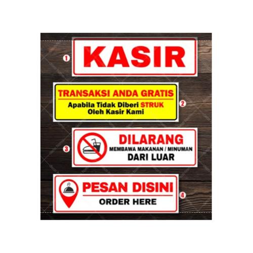 Jual Stiker KASIR, TRANSAKSI GRATIS, DILARANG MEMBAWA MAKANAN, PESAN ...
