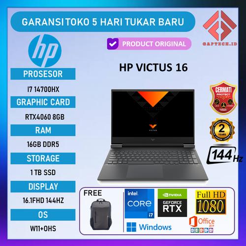 Jual Hp Victus 16 I7 14700HX Rtx4060 8Gb 16Gb 1Tb W11+Ohs 16.1Fhd 144Hz ...