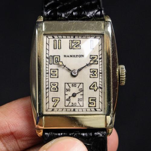 Jual 1930s Hamilton Gladstone Art Deco 14k Green Gold Fill Case no ...