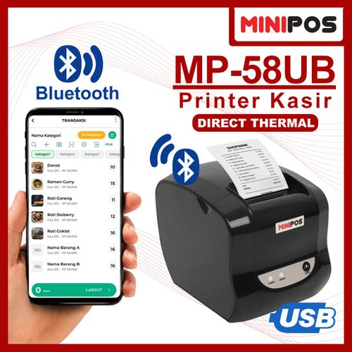 Jual Printer Thermal 58mm Bluetooth MINIPOS MP-58UB USB Kabel Adaptor Head Awet Glossy - Kota ...