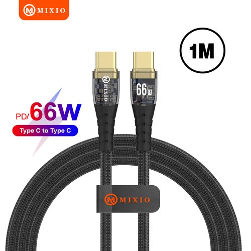 Promo MIXIO MK-02C 66W 1M TRANSPARANT KABEL DATA TYPE-C TO TYPE-C FAST ...