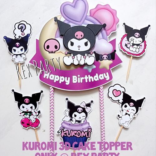 Jual Kuromi Cake Topper/Topper 3D Kuromi/Cake Topper Kuromi/Hiasan Kue ...