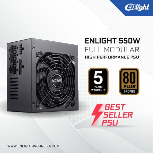 Promo PSU ENLIGHT 550W BLACKSILVER 80+ Bronze Modular Power Supply 550 ...