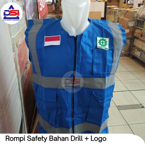 Jual Rompi Safety Bahan American Drill + Logo / Rompi Safety Proyek ...