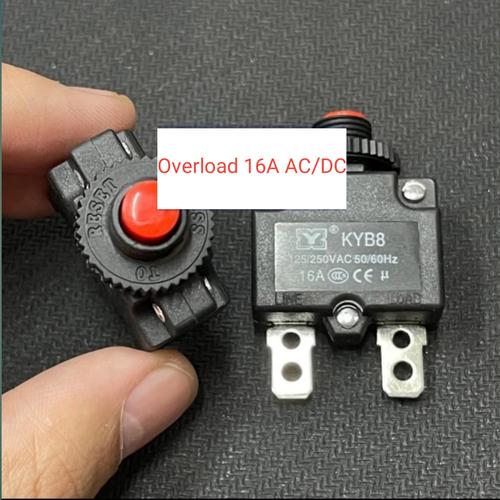 Jual overload 16A circuit breaker push reset switch MCB protektor AC/DC ...
