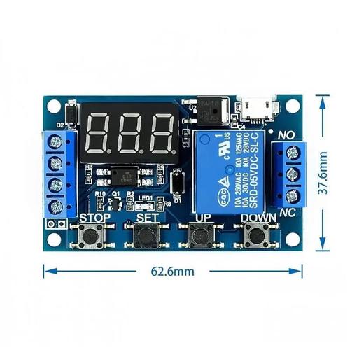 Jual DC 6-30V Support Micro USB 5V LED Display Automation Cycle Delay ...