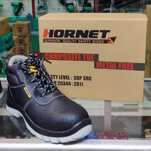 Jual sepatu safety hornet pelindung kaki/ safety shoes composite metal ...