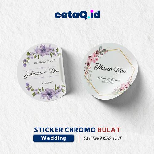 Jual Sticker Wedding BULAT CUSTOM- KISS CUT [Sticker Chromo Bulat ...