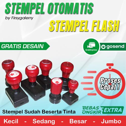 Promo Stempel Flash / Warna / Otomatis |Free Custom Desain |Proses ...