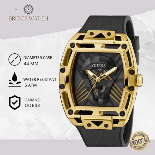 Promo Jam Tangan Pria Guess GW0500G1 Gents Phoenix Watch Black Gold ...