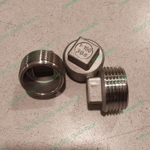 Jual Plug Stainless SS 304 drat 1 1/2" ( inch ) / Dop SS304 drat luar ...