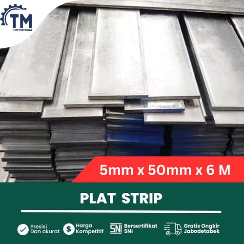 Jual Plat Strip Besi Tebal 5mm Lebar 50mm x 6 Meter SNI Flat Bar ...