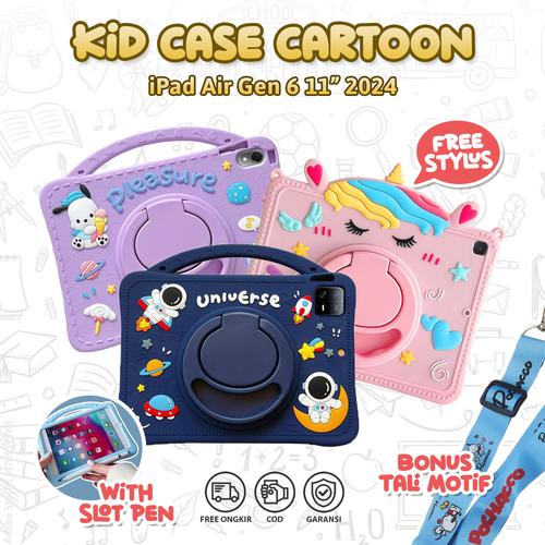 Promo CASE ANAK IPad Air 6 6th Gen 11 Inch 2024 CASING COVER LUCU STAND ...