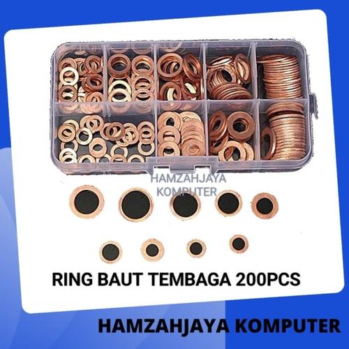 Promo 200 Pcs Ring Baut O Ring Seal Nut Flat Tembaga Ring m5 m6 m8 m12 ...