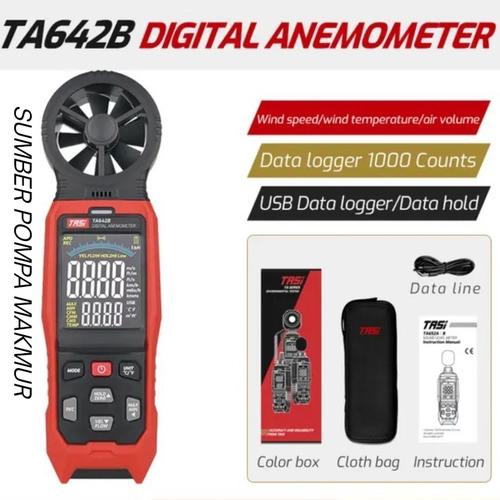 Jual Anemometer PC Data Logging Wind Meter Tester TASI TA642B Flow ...