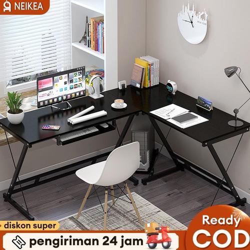 Jual Meja L Meja Kantor Meja Kerja Meja Belajar L shaped Desk Meja ...