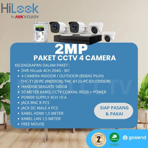 Jual PAKET CCTV HILOOK 4 CHANNEL 2MP TURBO HD Komplit Siap Pasang dan Siap Pakai Garansi Resmi ...