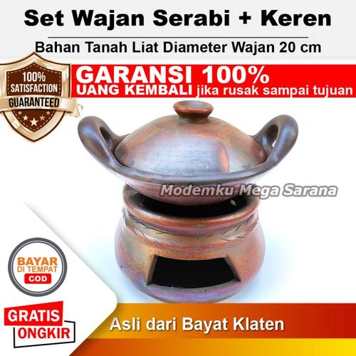 Promo Paket Set Wajan 20 cm + Keren Wajan Serabi Tanah Liat Tempat Saji ...