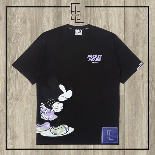 Jual AAPE x Disney Tshirt Mickey Mouse Starring Logo Black Original ...
