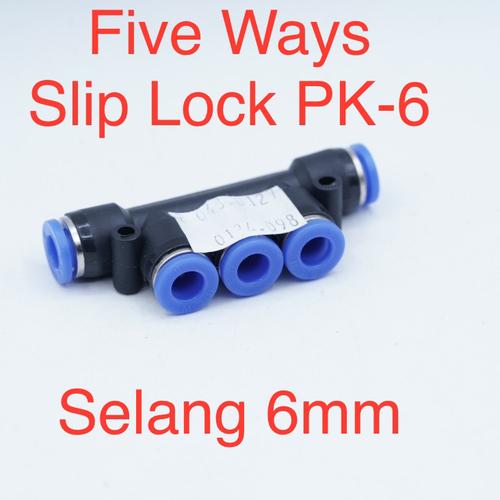 Jual PK-6 PK6 Konektor Fitting 5 Ways Pneumatic Slip Lock Selang 6 x 6 ...