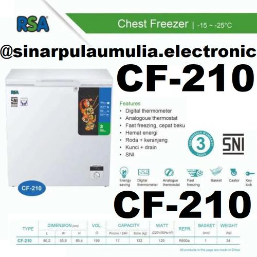 Jual RSA Chest Freezer Box 200 Liter - CF-210 / CF210 / CF 210 - Kota ...