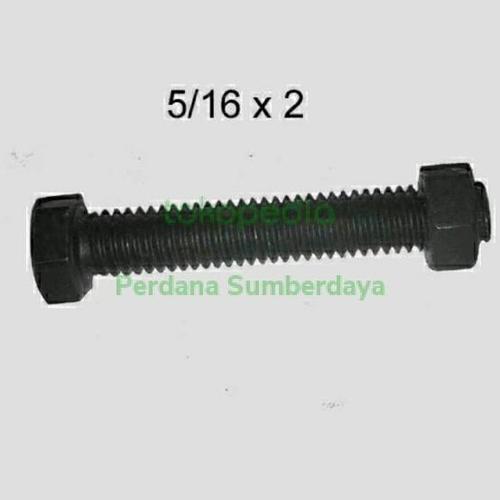 Jual Baut Mur Baja Hitam UNC 5/16 x 2" Kunci 12 panjang 5 Cm - Jakarta ...