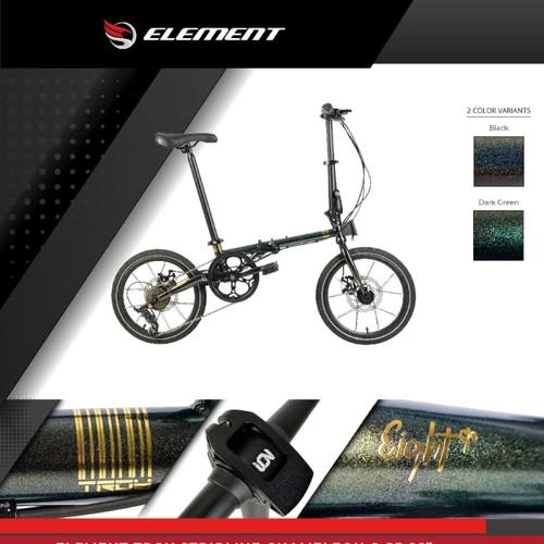 Promo Sepeda Lipat Folding Bike 16 Element Troy 8 Speed Chameleon Stripline - Black - Jakarta ...