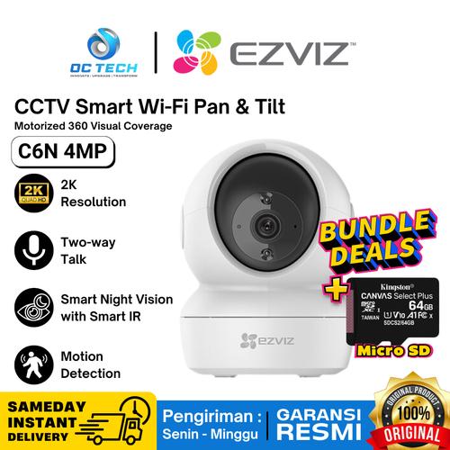 Jual Camera CCTV Indoor Ezviz C6N 4MP 2K Smart Wifi Pan Tilt IP 360 ...