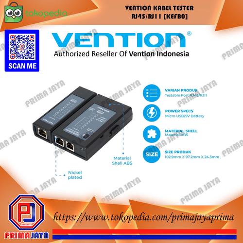Jual VENTION LAN Cable Tester Alat Penguji Kabel RJ45+RJ11 Network ...