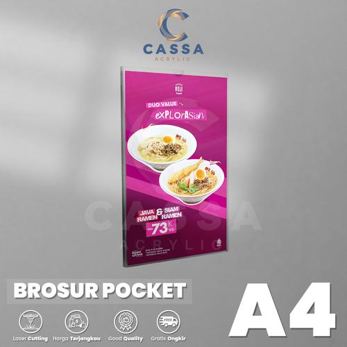 Jual Acrylic Pocket Frame / Akrilik Tempel / Display Brosur A4 ...