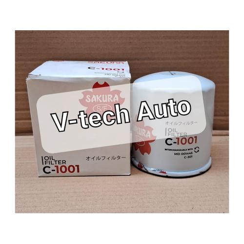 Jual Oil Filter Oli Mitsubishi Colt T120 MD001445 C-1001 C1001 Sakura ...