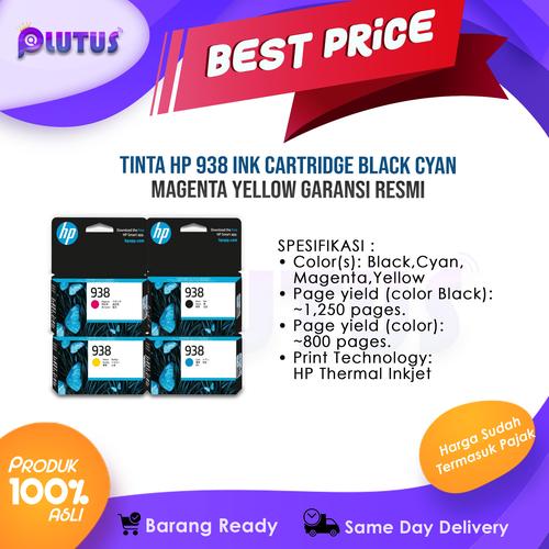 Jual Tinta HP 938 Ink Cartridge Black Cyan Magenta Yellow Garansi Resmi ...