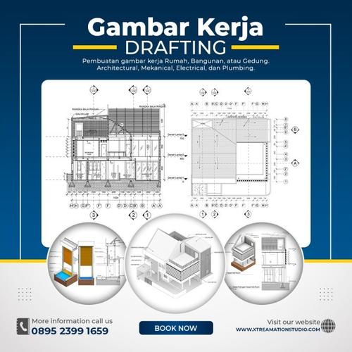 Jual Gambar Kerja (DED) Drafting Drafter - Lembar type C - Kab. Kediri ...