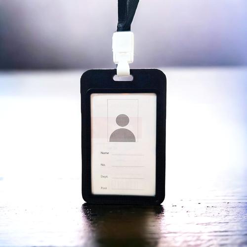 Jual ID Card Holder Potrait + Lanyard - Name Tag Kartu Nama Polos - Merah - Kota Semarang ...