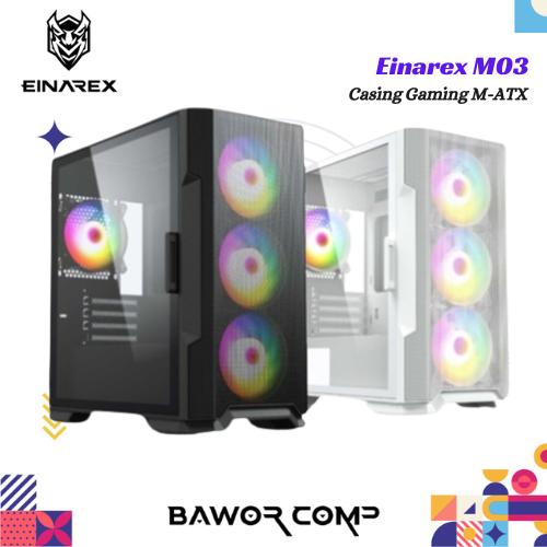 Jual Einarex M03 Black & White | Casing PC M-ATX | CPU PC Case Gaming ...