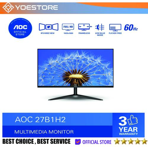 Promo Monitor LED AOC 27B1H2 Ultra Slim Monitor 27" IPS FHD 100Hz HDMI ...