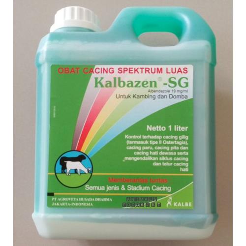 Jual KALBAZEN SG 1Liter - Obat Cacing Oral Efektif Basmi Cacing Kambing ...