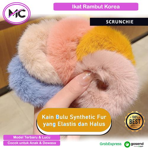 Jual Ikat Rambut Wanita Bulu Scrunchie Ikat Rambut Wanita Korean Style ...