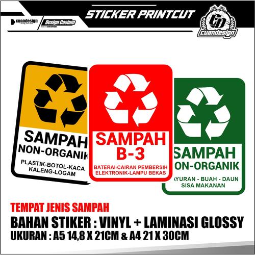 Jual STIKER STICKER PENANDA TEMPAT JENIS SAMPAH | BAHAN VINYL ...