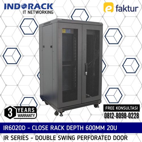 Jual IR6020D Rack Server 20U 600mm Double Swing Perforated INDORACK Rak ...