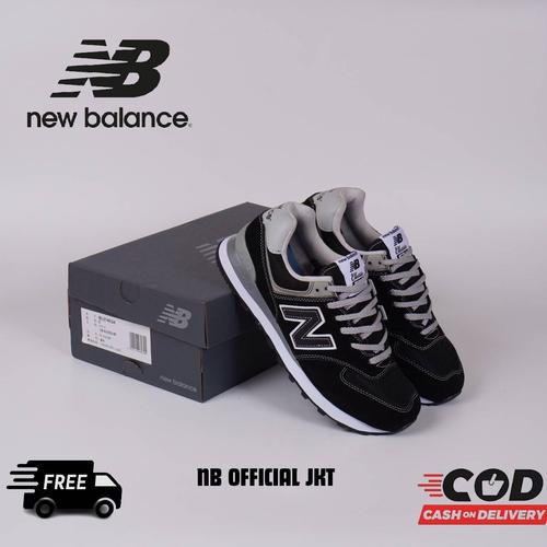 Jual SEPATU NEW BALANCE 574 BLACK GREY UNISEX 100% BNIB - 42 - Jakarta ...