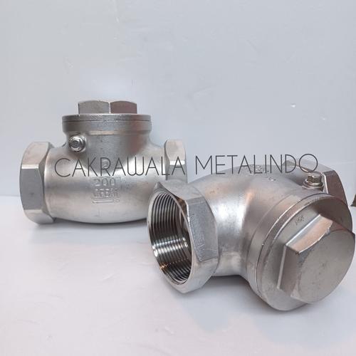 Jual Swing Check Valve Drat 2" inch SS 316 / Klep Tabok 2" inch ...