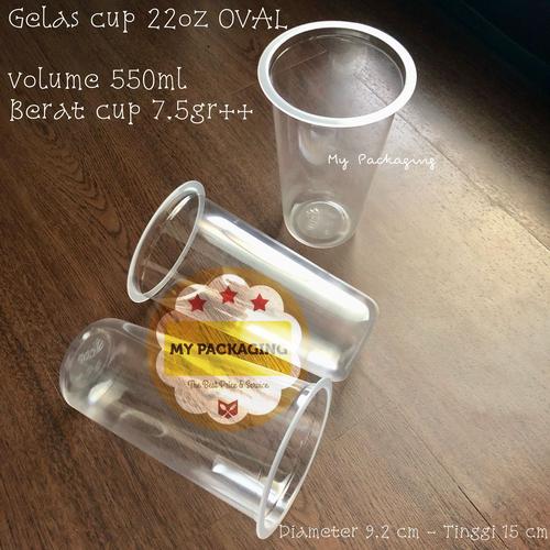 Jual Gelas Cup Plastik 22 oz / PP plastic cup thai tea 22oz TEBAL ...